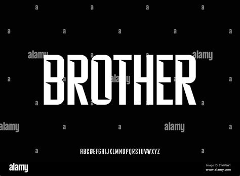 Modern Strong Condensed Brother Sans Serif Alphabet Display Font Vector Stock Vector Image Art
