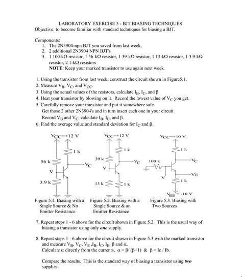 Solved Laboratory Exercise 5 Bjt Biasing Techniques