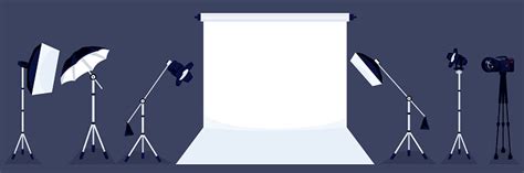 사진 스튜디오 장비 세트입니다 흰색 배경 스포트 라이트 전문 조명 삼각대에 카메라의 벡터 일러스트 레이 션 0명에 대한 스톡 벡터 아트 및 기타 이미지 Istock