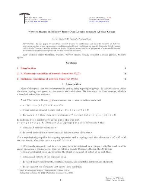 Pdf Wavelet Frames In Sobolev Space Over Locally Compact Abelian Group