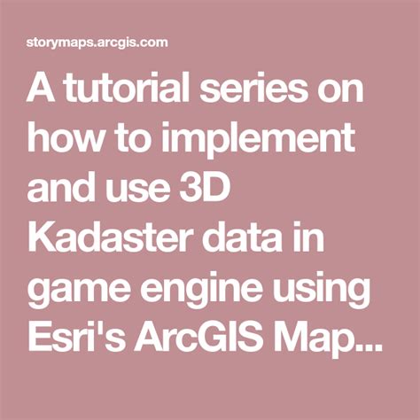 A Tutorial Series On How To Implement And Use 3d Kadaster Data In Game