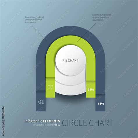 Infographic Chart Circle With 2 Options Vector Diagram Graph Chart For Summary Or Statistics