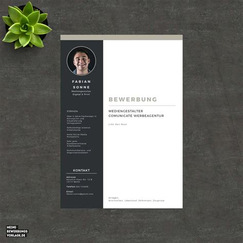 🤩 Professionelle Deckblatt Bewerbung Vorlage No3