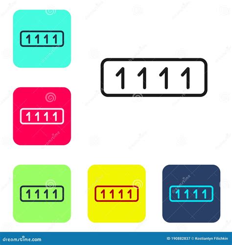 Black Line Password Protection And Safety Access Icon Isolated On White Background Security