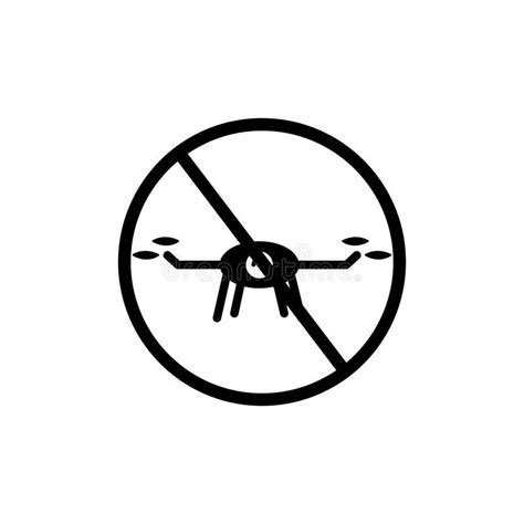 No Fly Drones Sign Icon Set Ban On Drone Flying In No Fly Zones Vector Symbol In A Black Filled