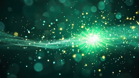 Mesmerizing Green Light Burst Amidst Sparkling Bokeh Effect Stock Video Video Of Bokeh