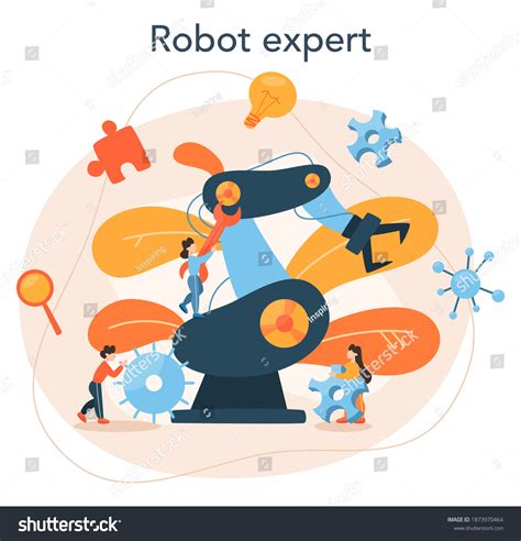 Roboticist Concept Robotic Engineering Constructing Idea Stock Vector Royalty Free 1873970464