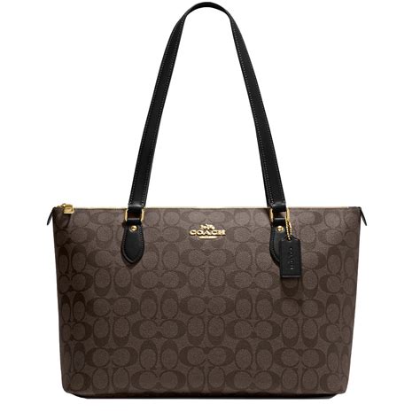 Buy Coach Gallery Tote Bag In Signature Canvas In Brown Black Cs187