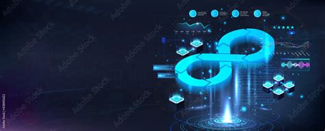 Futuristic Devops Process Banner Concept Software Development