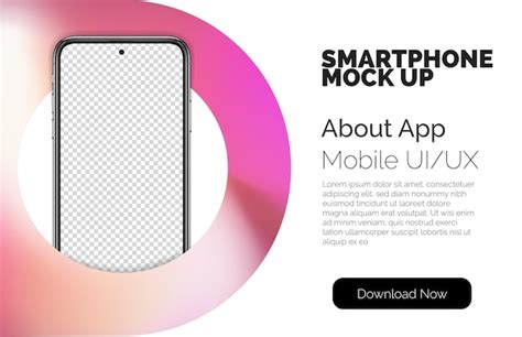 원형 모형의 스마트폰 스마트폰 블랭크 스크린 휴대폰 모의 인포그래픽 프레젠테이션 또는 Ui Ux 디자인 인터페이스 휴대폰 프레임