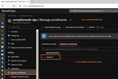 Individual Device Enrollment Using Azure Device Provisioning Service
