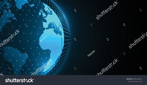 Digital Earth Concept Dots Sphere Stock Vector Royalty Free