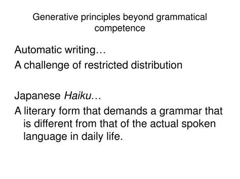 Ppt Transformational And Generative Grammar Powerpoint Presentation Id 671430