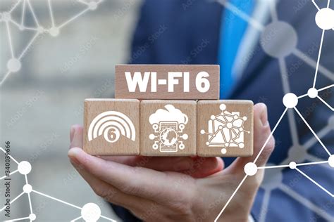 WI FI 6 Communication Connection Data Multiple Access Concept Wireless Fidelity Sixth