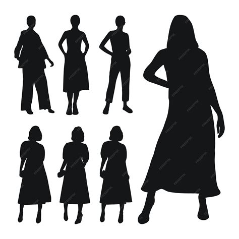 Premium Vector Image Of Female Silhouettes Woman Female Maiden Lass