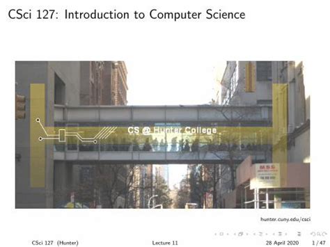 PDF CSci Introduction To Computer Science I List A Sequence Of Items E G