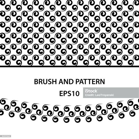 일러스트 레이 터에 대 한 검은 곱슬 브러쉬와 패턴 템플릿입니다 추상 장식 카드 배너 커버 및 패키지에 대 한 설정 개체 그룹에
