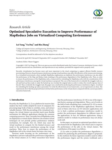Pdf Optimized Speculative Execution To Improve Performance Of