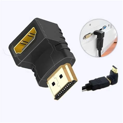 Adaptador Extensor Emenda Hdmi Macho X Fêmea Em L Graus