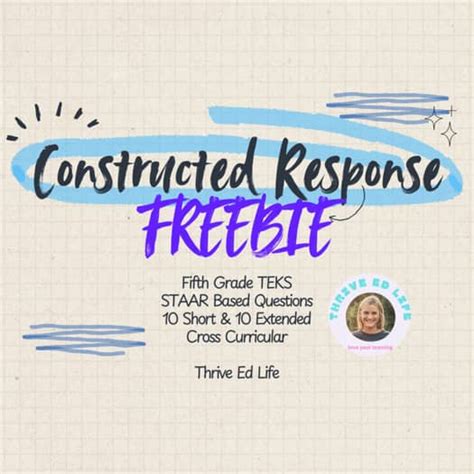 Freebie 5th Grade Constructed Response Practice Staar Based Tpt