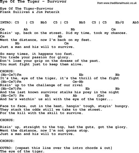 Eye Of The Tiger Guitar Chords For Beginners Sheet And Chords Collection