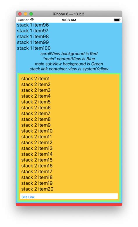 Ios Use 2 Vertical Stackviews Within Scrollview That Increase Height