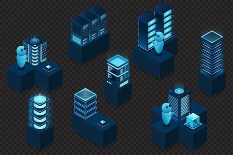 Premium Vector 3d Isometric Concept Big Data Center With Server Cloud Computing Network