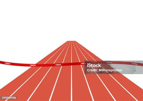 달리기 또는 선수 트랙의 결승선 리본 벡터 일러스트 레이 션 1위에 대한 스톡 벡터 아트 및 기타 이미지 1위 건강한 생활방식 결승선 Istock