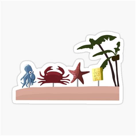 Realistic Spongebob Character Illustration Sticker By GracieMarx Redbubble