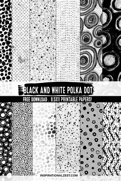 Free Printable Pattern Paper Black And White Polka Dot Printable