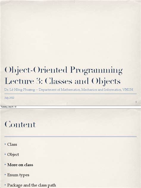 03 Oop Classesandobjects Continued Pdf Class Computer Programming Method Computer