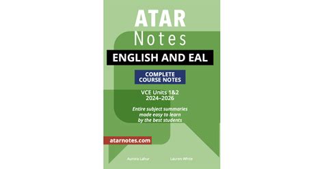Lilydale Books Atar Notes Vce English And Eal Units 1and2 Notes…