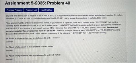 Solved Assignment 5 2335 Problem 40 Previous Problem