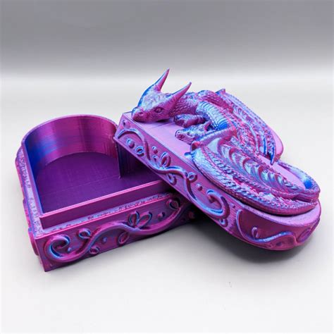 3d Printable Dragon Jewelry Box Heart Box By Kirsten M
