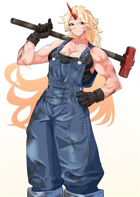 ふがく on Twitter これはオーバーオールを着たガテン系勇儀姐さんです