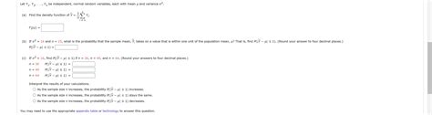 solved let y1 y2 … yn be independent normal random