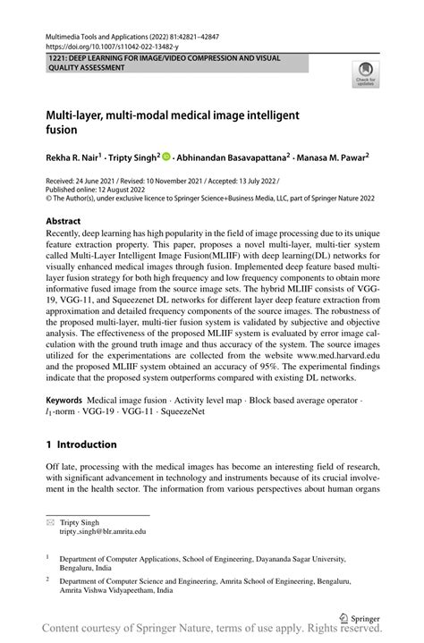 Multi Layer Multi Modal Medical Image Intelligent Fusion