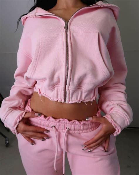 Fashion Outfits Designer Women Clothes 380gsm French Terry 2 Piece Crop