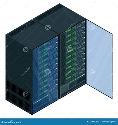 Isometric Server Network Server Room 3d Computer Equipment Storage Database Isometric