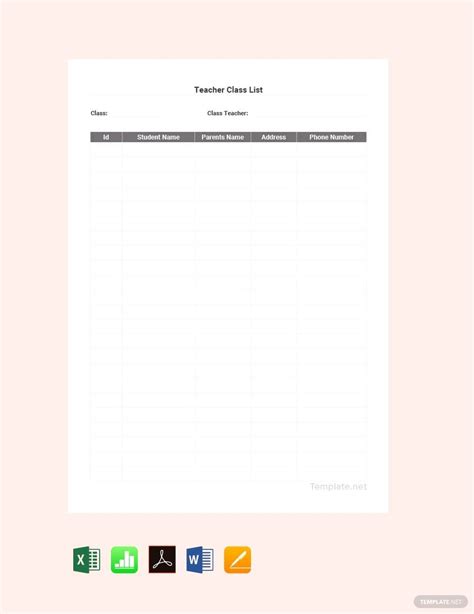 Class Job List Template At Lara Roberts Blog