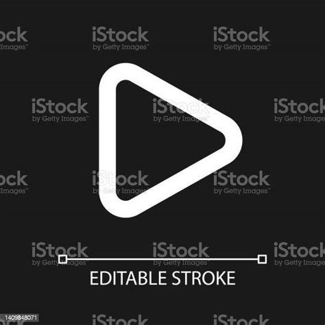 어두운 테마를위한 버튼 픽셀 완벽한 흰색 선형 Ui 아이콘 재생 개념에 대한 스톡 벡터 아트 및 기타 이미지 개념 검은색 그래픽 사용자 인터페이스 Istock