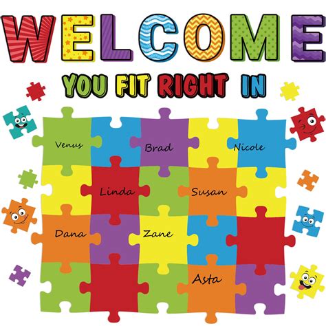 Buy Pajean Welcome Bulletin Board Set With Puzzle Pieces For Classroom Decorations Chic Sign