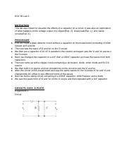 ECE65Lab3 ECE 65 Lab 3 MOTIVATION This Lab Was Meant To Visualize The Effects Of A Capacitor