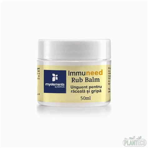 Immuneed Rub Balm Unguent Pentru Raceala Si Gripa 50ml Myelements Planteco