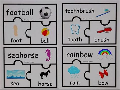 Compound Word Jigsaws Teaching Resources