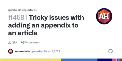 Tricky Issues With Adding An Appendix To An Article Quarto Dev Quarto Cli Discussion