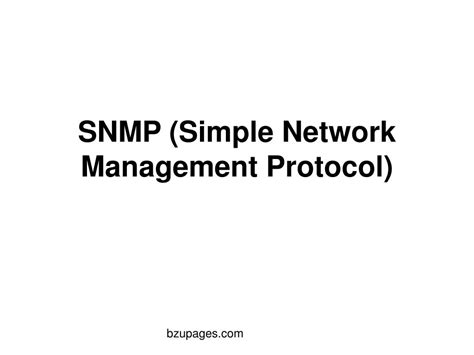 PPT SNMP Simple Network Management Protocol PowerPoint Presentation ID