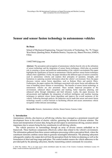 Pdf Sensor And Sensor Fusion Technology In Autonomous Vehicles
