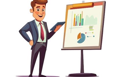 Профессиональная бизнес презентация карикатурная векторная иллюстрация Премиум Ai