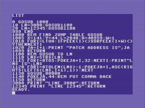 Making A C64c65 Compatible Computer Gosub Variable In C64 Basic